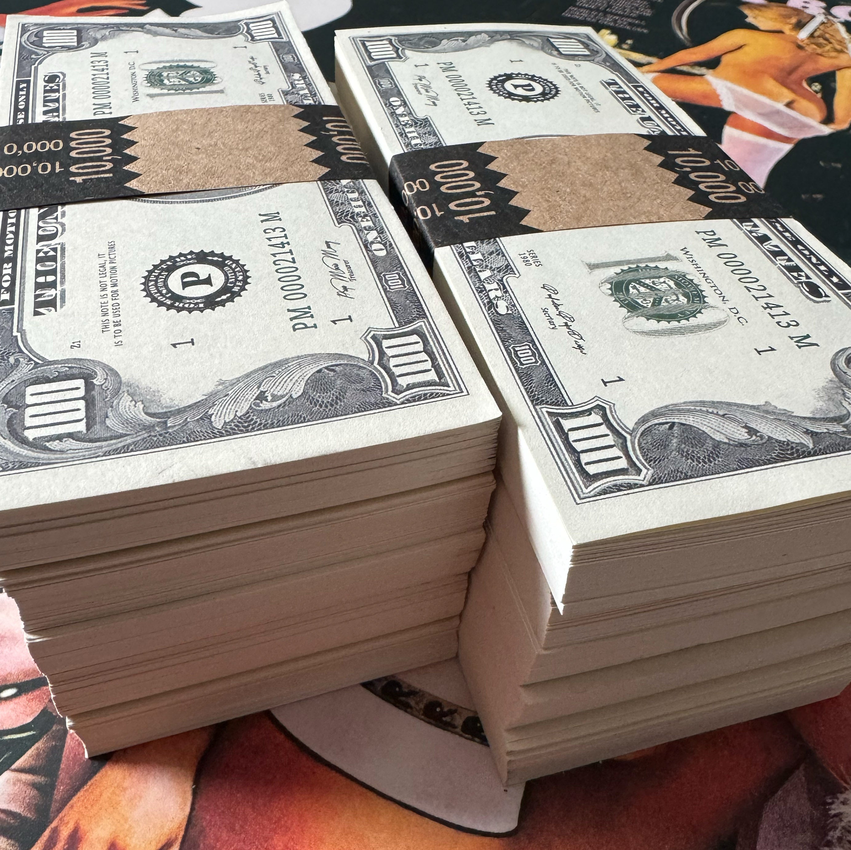 1980s Style $100,000 Prop Money - Full Print – casanarco