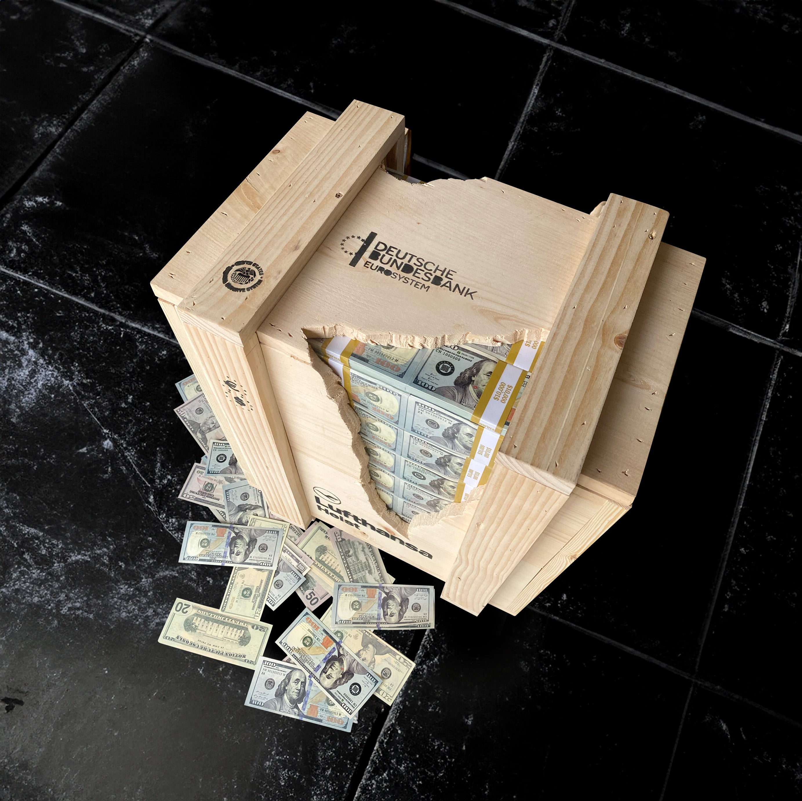 Lufthansa Heist Crate Money Table – casanarco